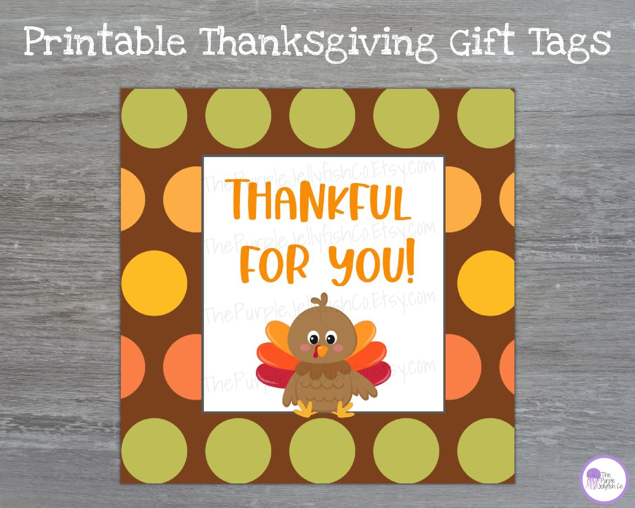 Thankful for You Tags Thanksgiving Gift Tags Printable - Etsy