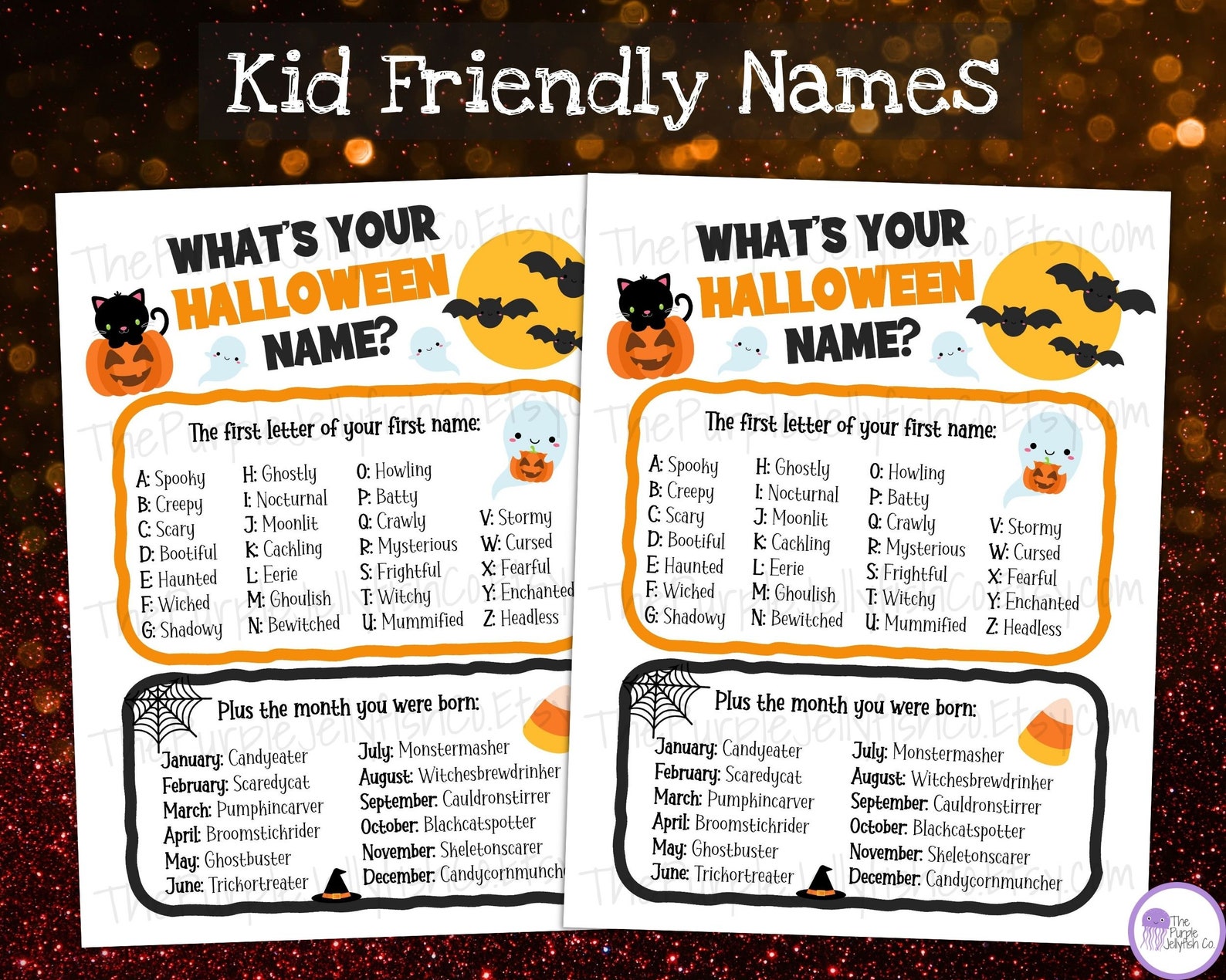 What's Your Halloween Name Game Sign + Name Tags, Halloween Game ...