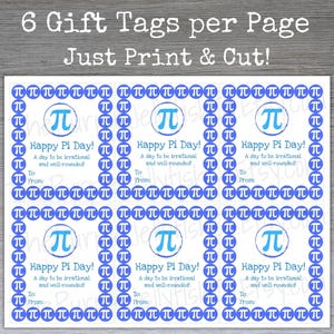 Pi Day Gift Tag Printable, Pi Day Card for Teachers, Pi Day Idea for ...