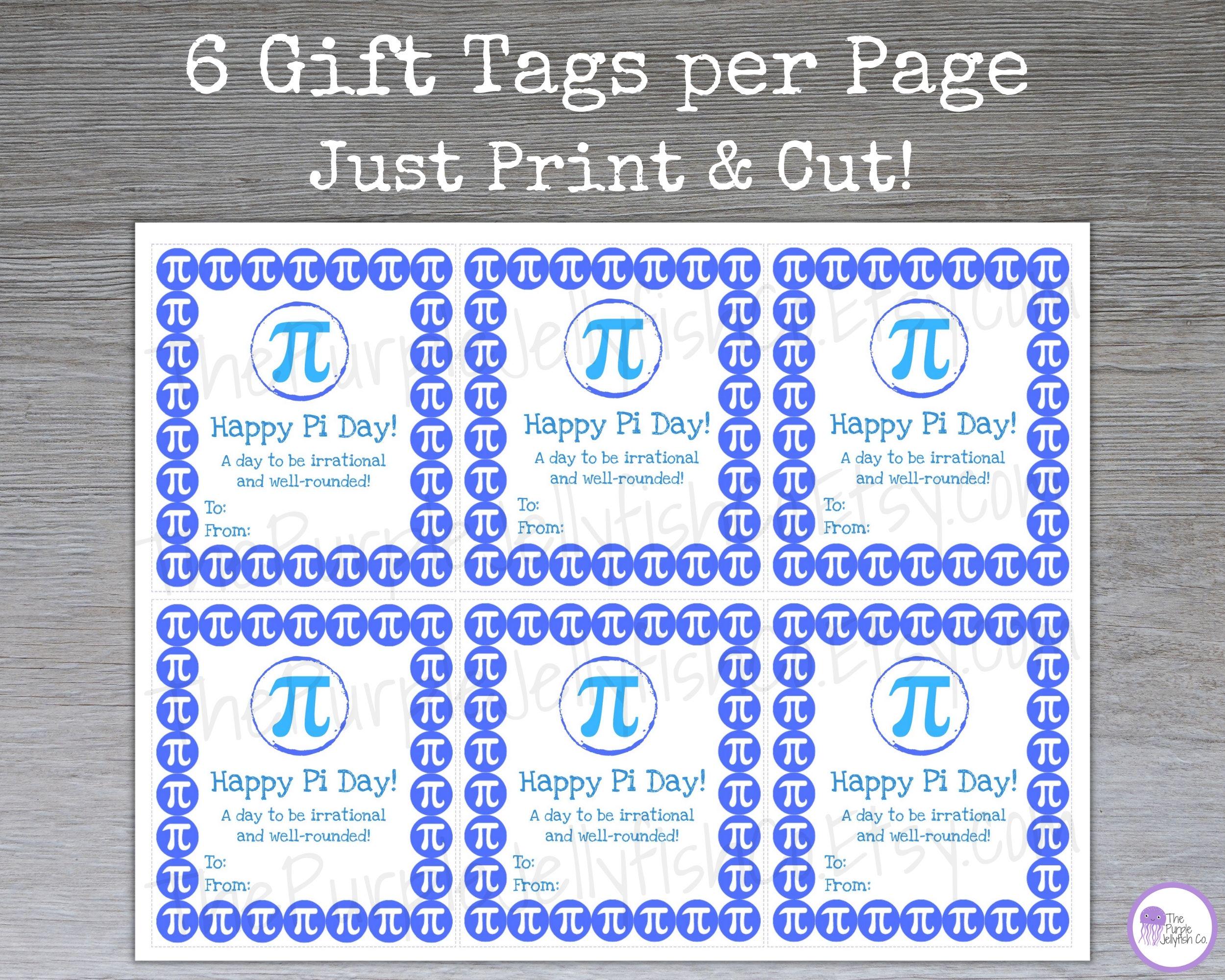 Pi Day Gift Tag Printable, Pi Day Card for Teachers, Pi Day Idea for ...