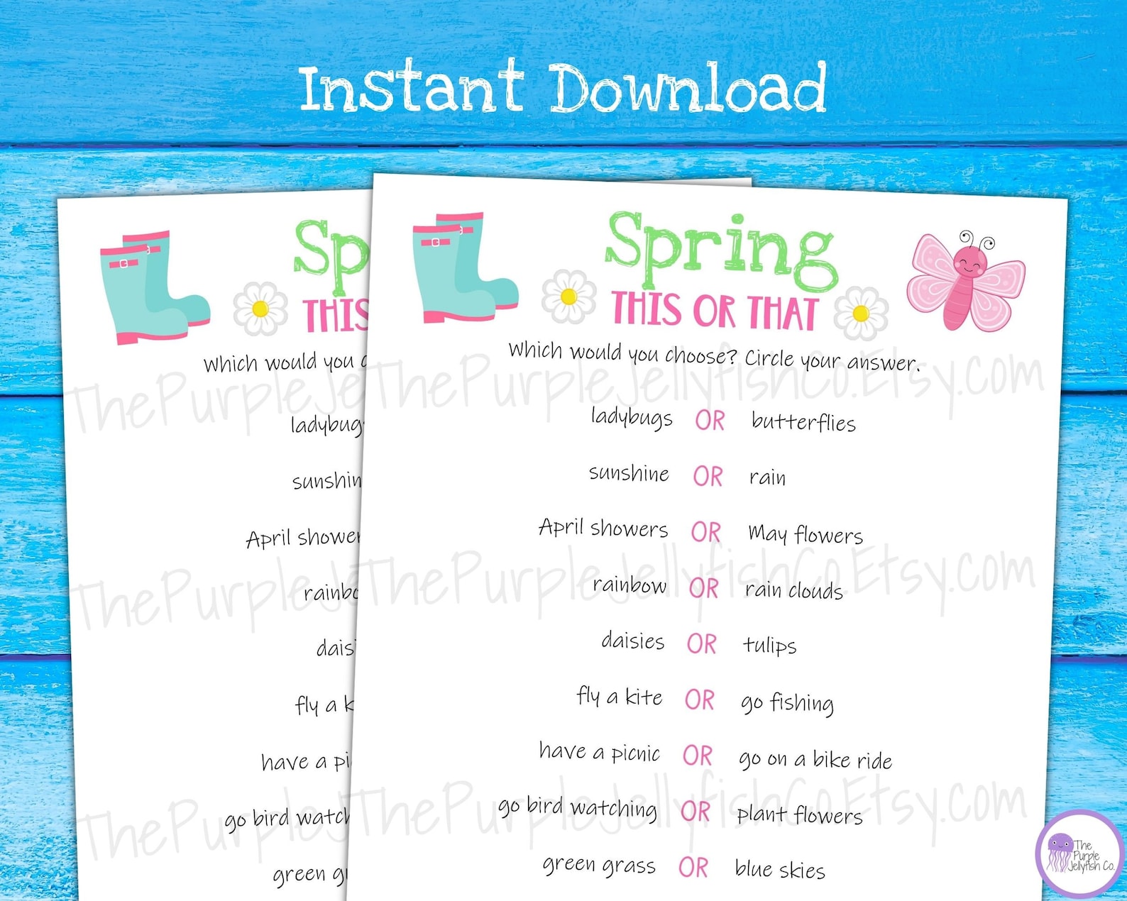 Spring This or That Game, Would You Rather Game, Spring Activity for ...