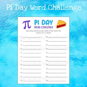 Pi Day Word Games Bundle, Printable Games for Kids, Word Game Printable ...