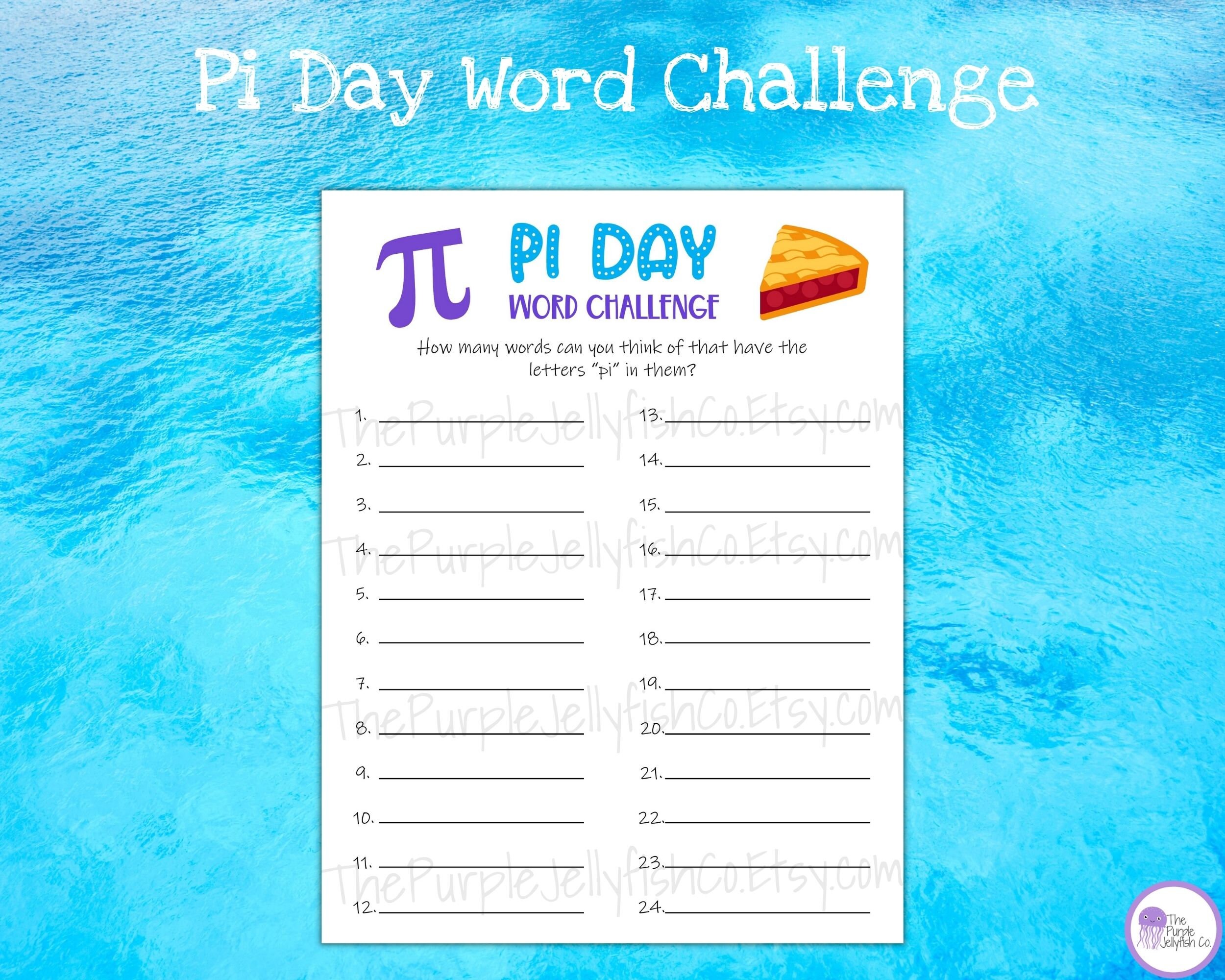 Pi Day Word Games Bundle, Printable Games for Kids, Word Game Printable ...
