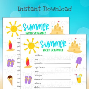 Summer Word Scramble Game, Summer Activity for Kids, Summer Game ...
