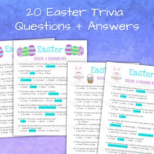 Easter Trivia Game Printable, Easter Activities for Kids & Adults ...