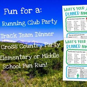 Runner Name Sign and Name Tags, Whats Your Name Game, Running Printable ...