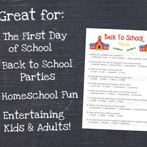 Back to School Trivia Game Printable Beginning of Year Icebreaker Game ...