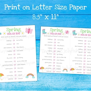 Spring This or That Game, Would You Rather Game, Spring Activity for ...