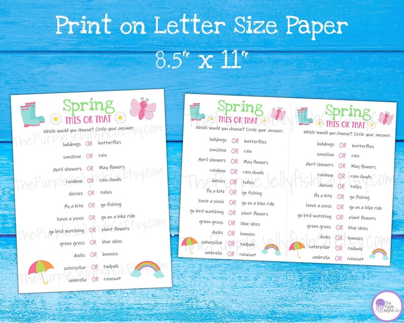 Spring This or That Game, Would You Rather Game, Spring Activity for ...