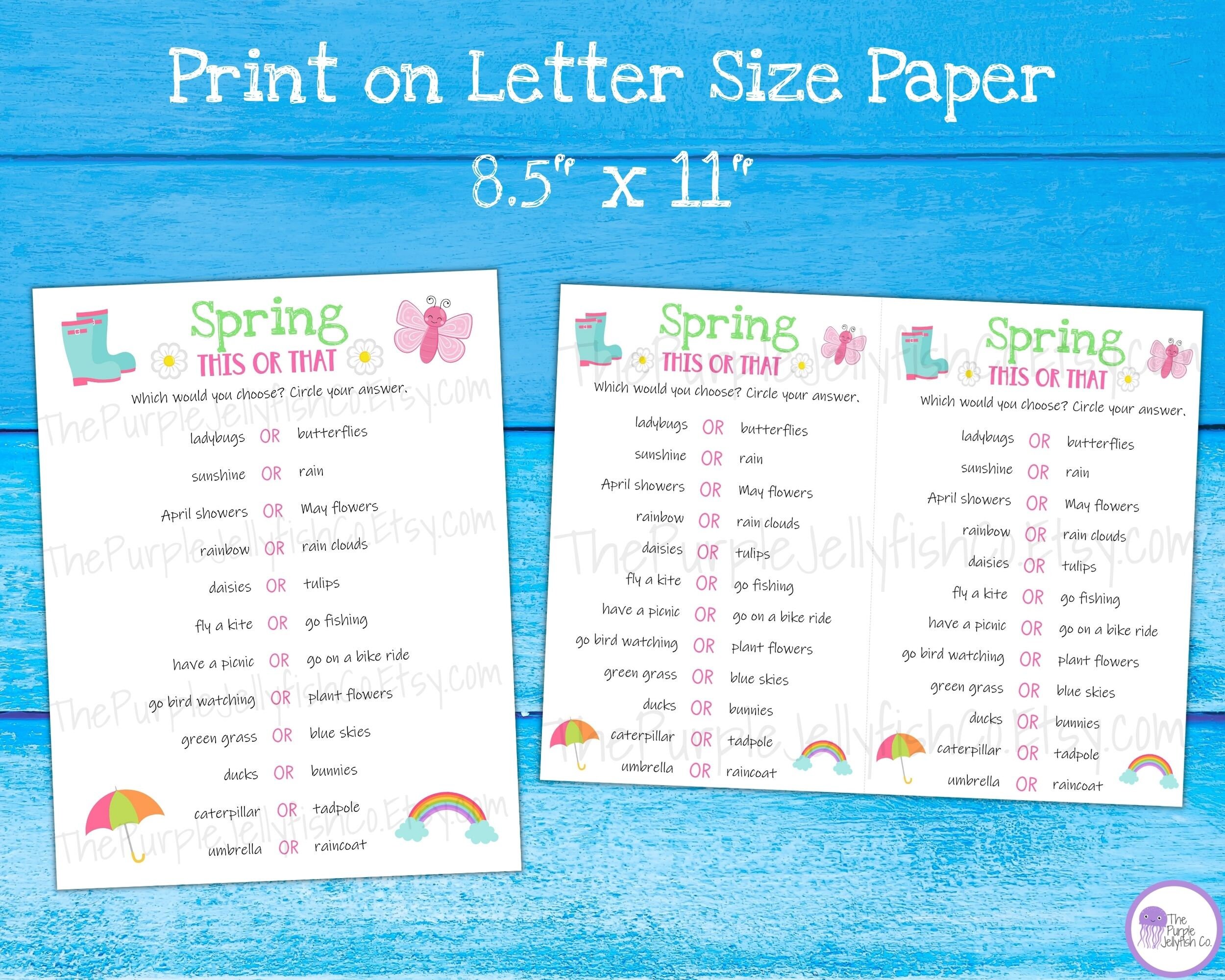 Spring This or That Game, Would You Rather Game, Spring Activity for ...