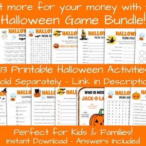 Who is Most Like a Jack-o-lantern, Printable Halloween Party Game for ...