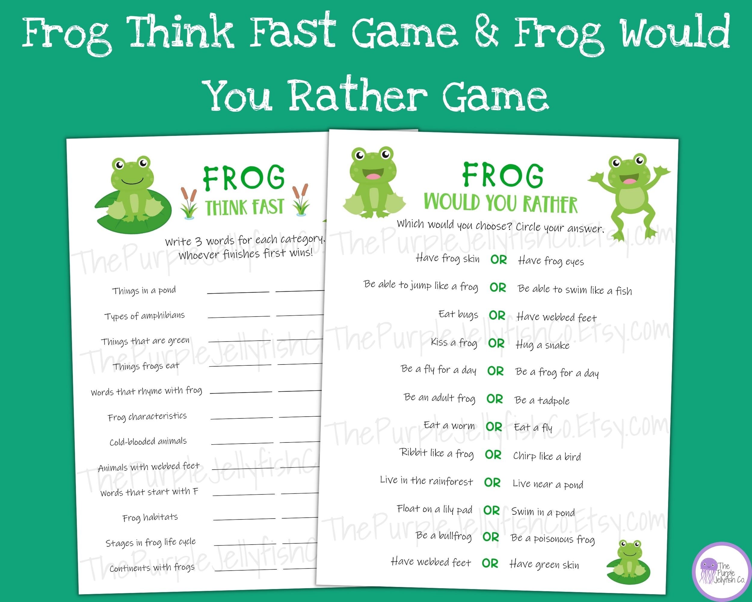 Frog Game Bundle, Printable Games for Kids, Frog Birthday Party Ideas ...
