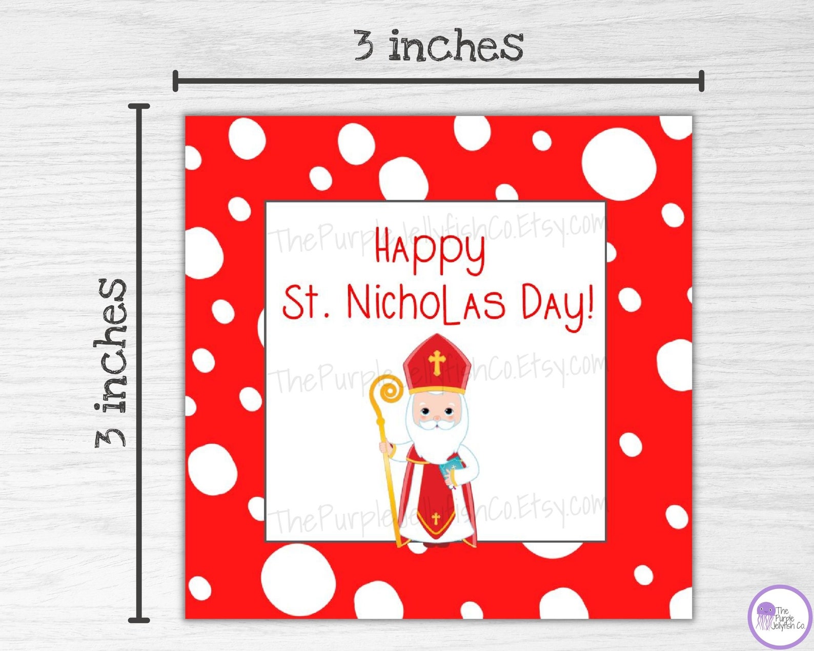St. Nicholas Day Gift Tags, St Nick's Day Card Printable, Catholic ...