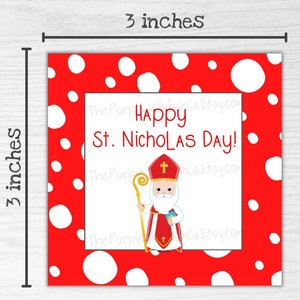 St. Nicholas Day Gift Tags, St Nick's Day Card Printable, Catholic ...