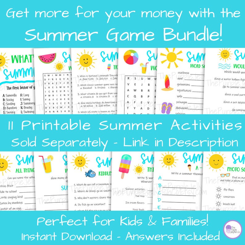 Summer Would You Rather Game Printable Kids Activity, Fun Summer Party ...
