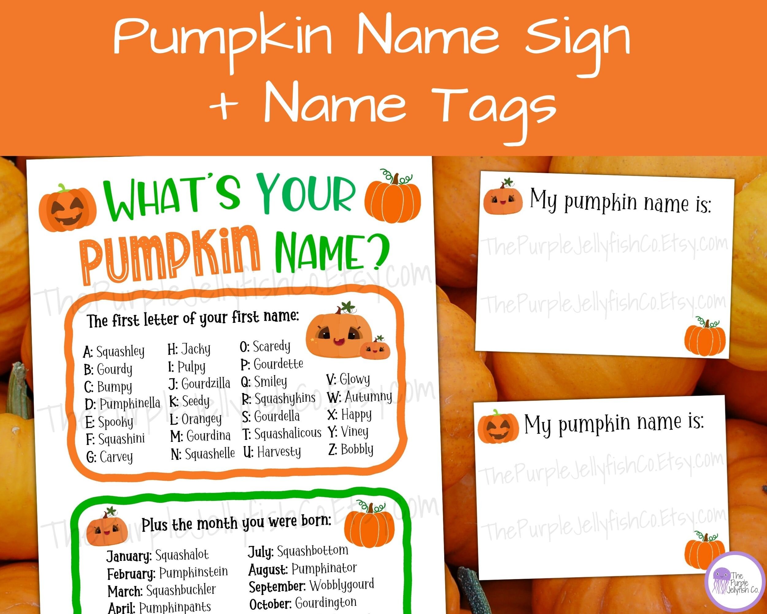 What's Your Pumpkin Name Game Fall Activity Printable - Etsy
