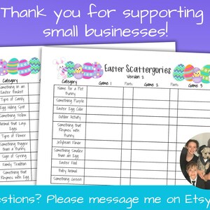 Easter Scattergories Game for Kids, Printable Easter Game for Teens ...