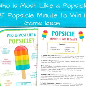 Popsicle Games for Kids Printable Popsicle Party Ideas, Fun Summer ...