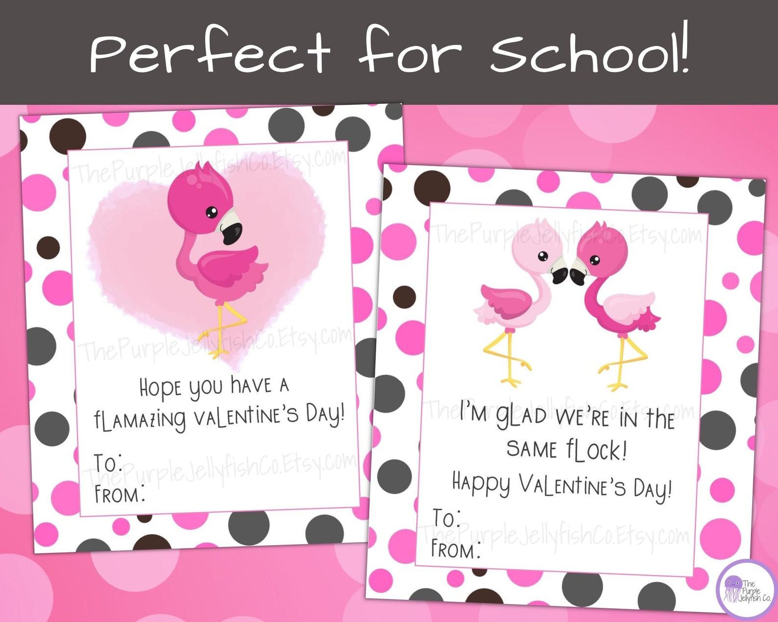 Flamingo Valentines Day Cards for Kids Printable, Cute Animal ...