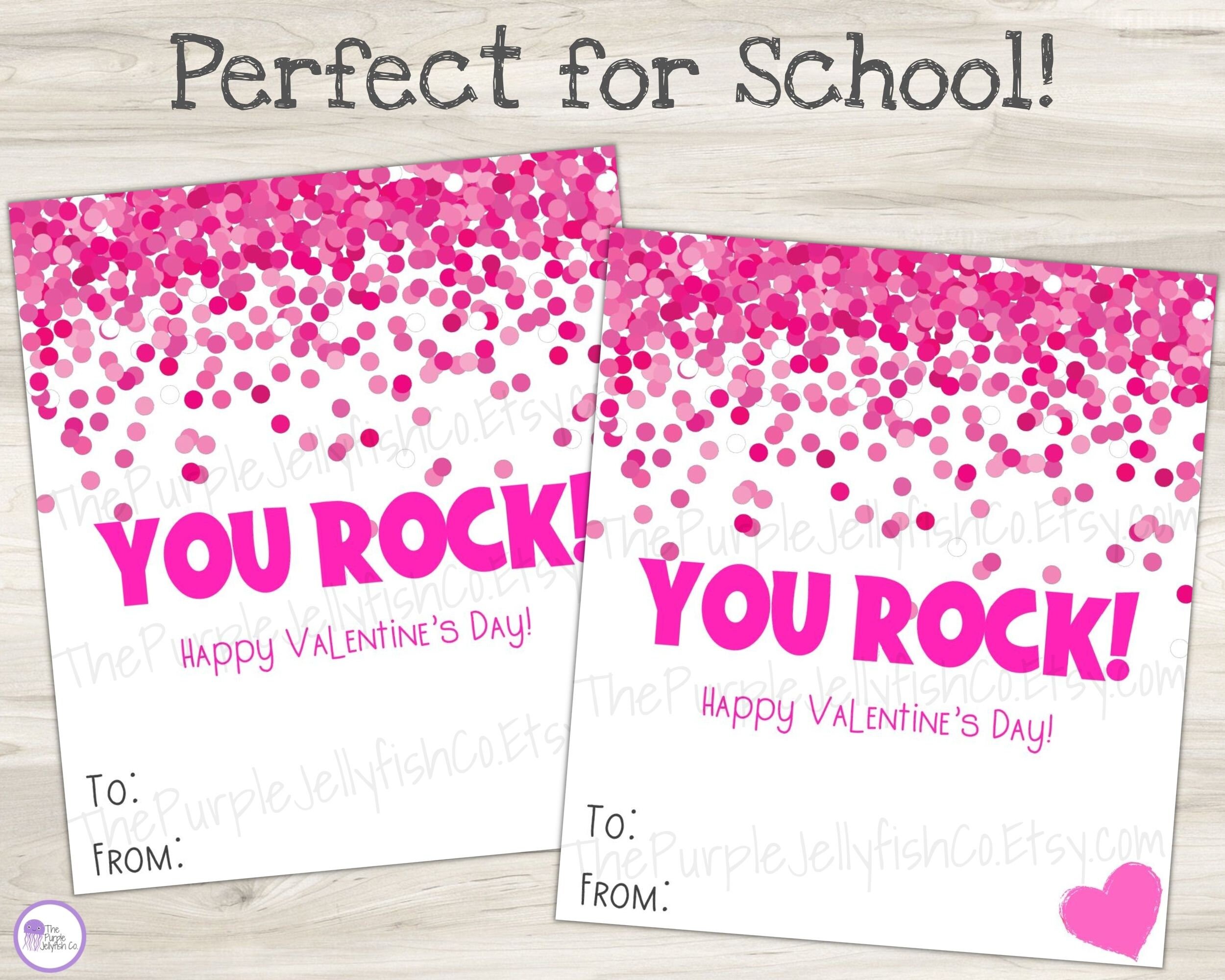 You Rock Valentine Tag Classroom Valentines Printable Pop - Etsy