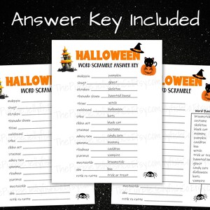 Halloween Word Scramble, Printable Halloween Activity for Kids & Adults ...