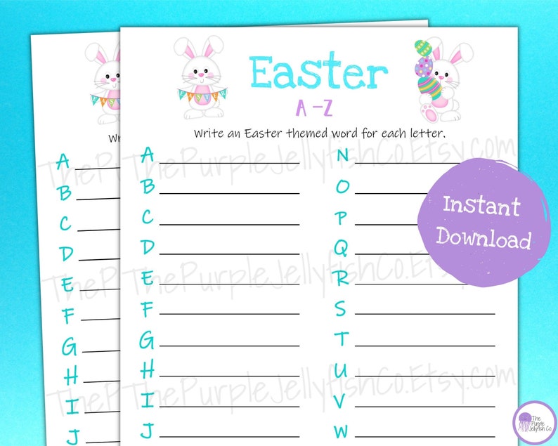 Easter A to Z Game, Printable Easter Activity for Kids, Easter Word ...