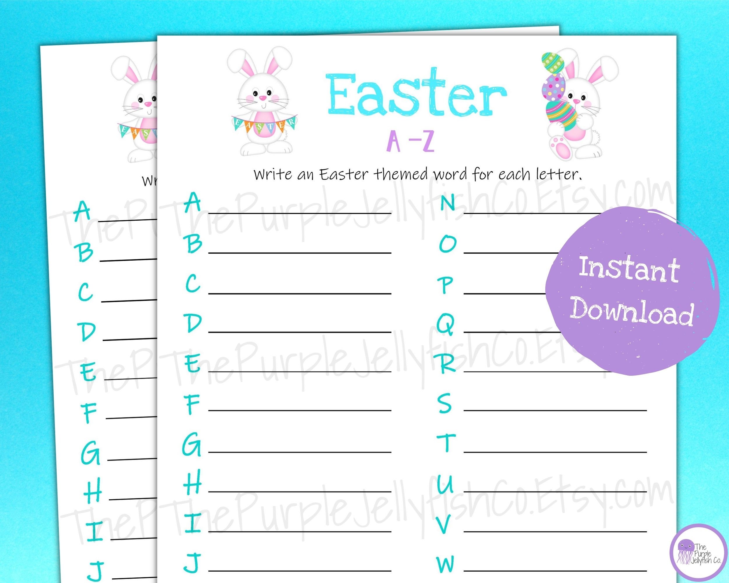 Easter A to Z Game, Printable Easter Activity for Kids, Easter Word ...