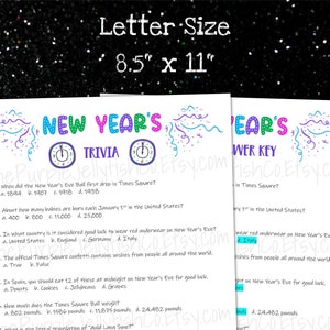 New Years Trivia Game, Printable New Years Games for Kids, New Years ...