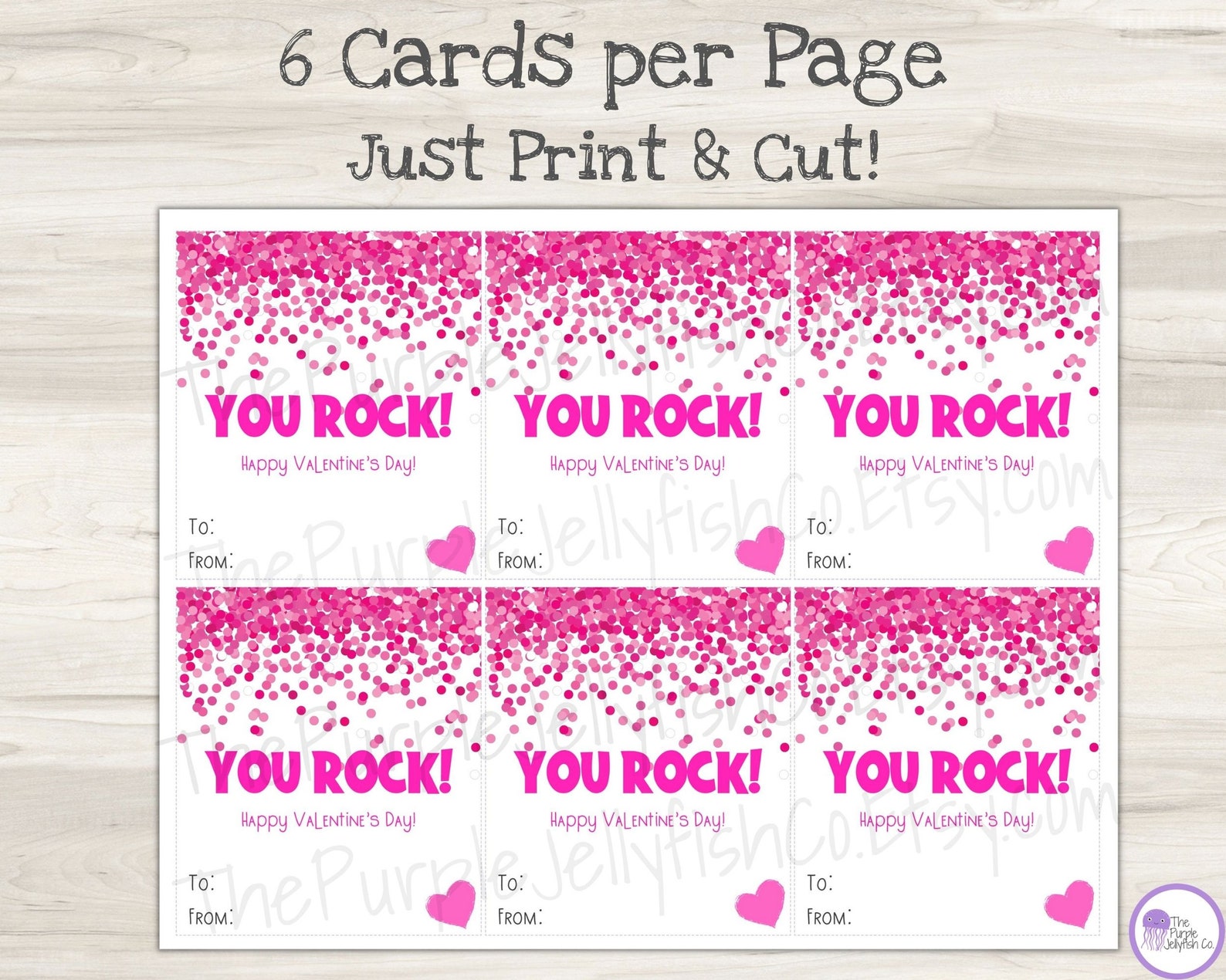 You Rock Valentine Tag, Classroom Valentines Cards for Kids Printable ...