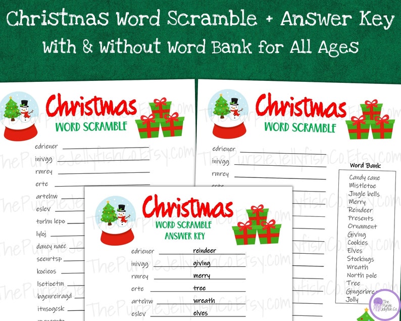 Christmas Game Bundle Printable, Christmas Activities for Kids ...