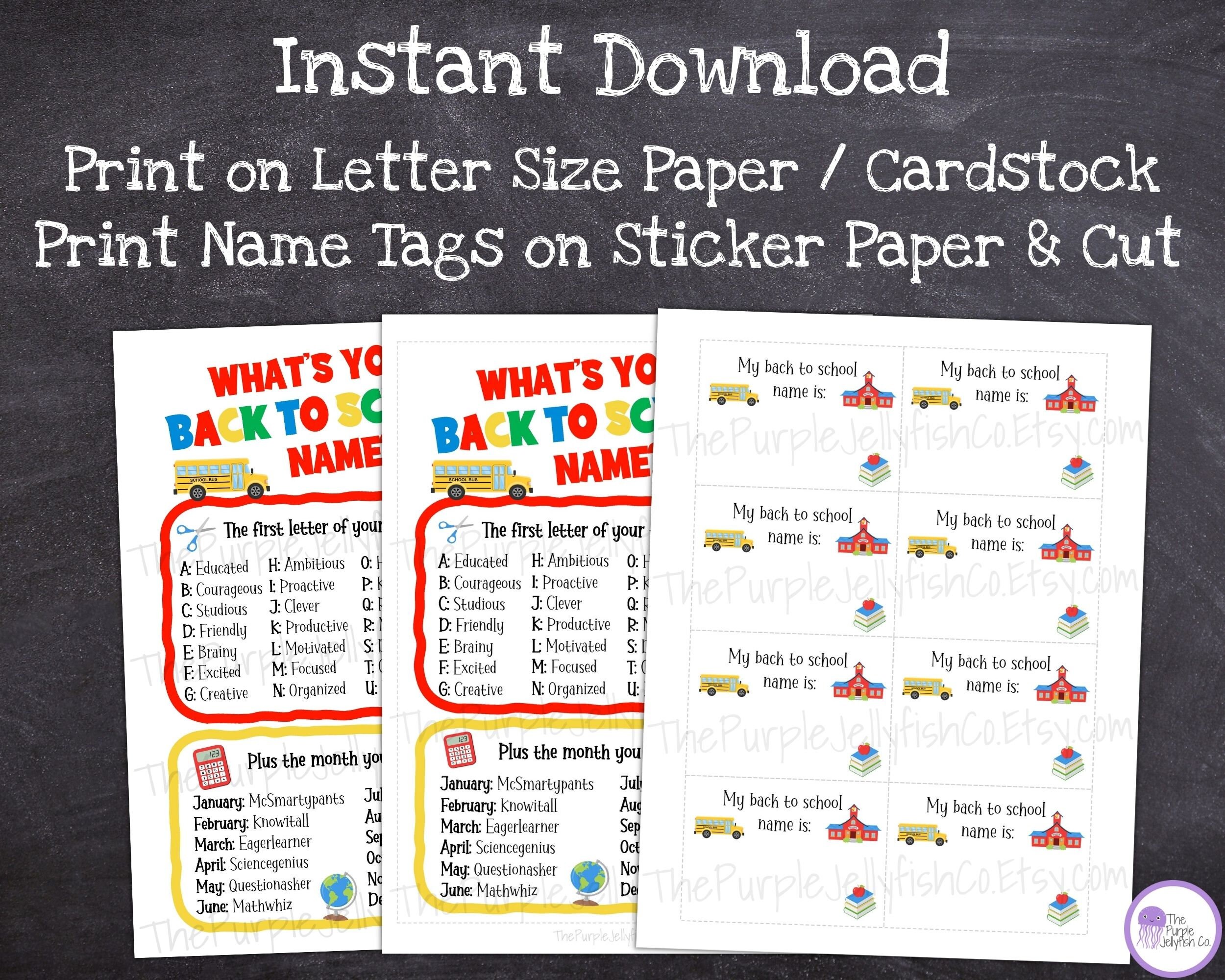Back to School Name Game, First Day of School Icebreaker Activity ...