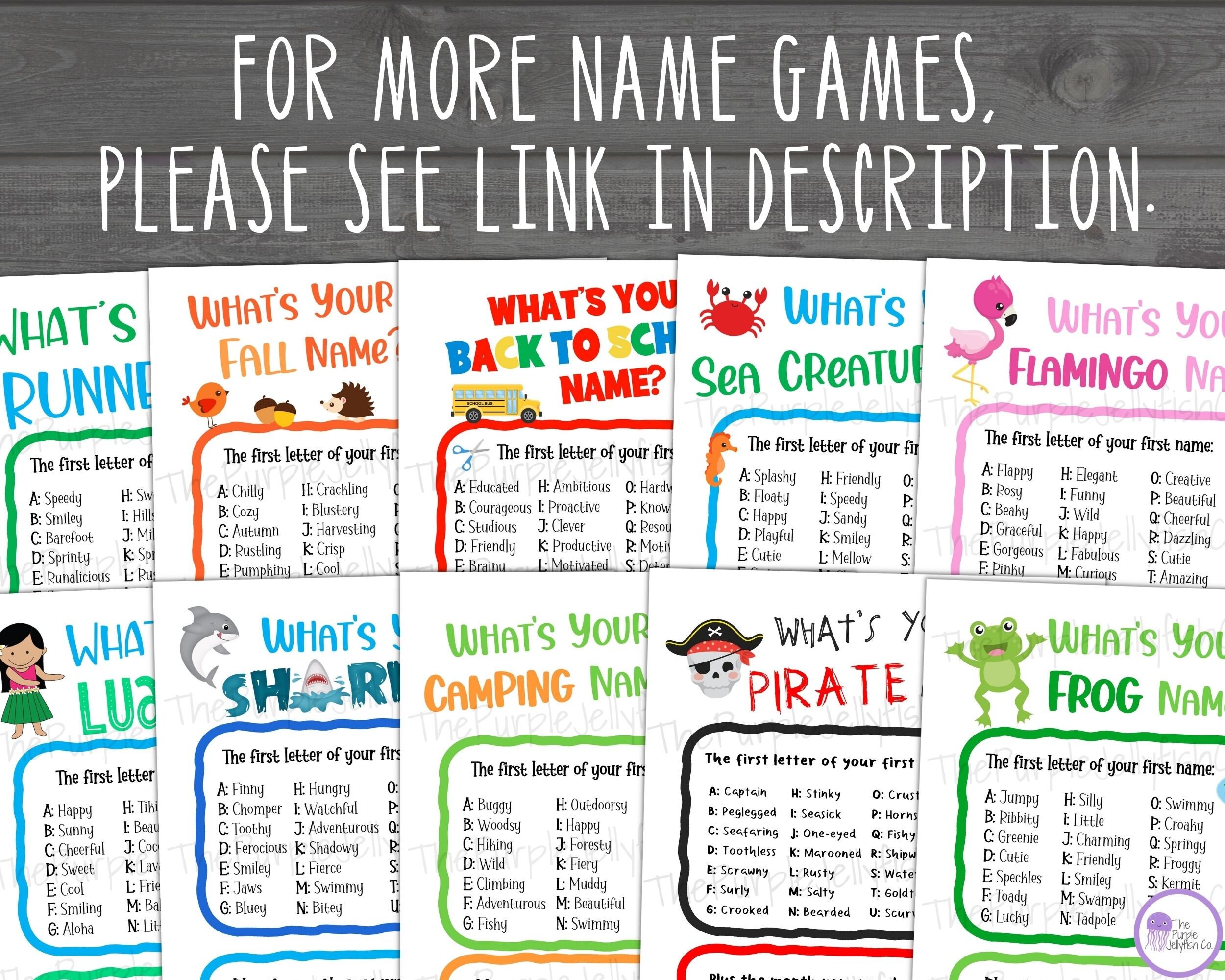 What's Your Pirate Name Game Talk Like a Pirate Day - Etsy