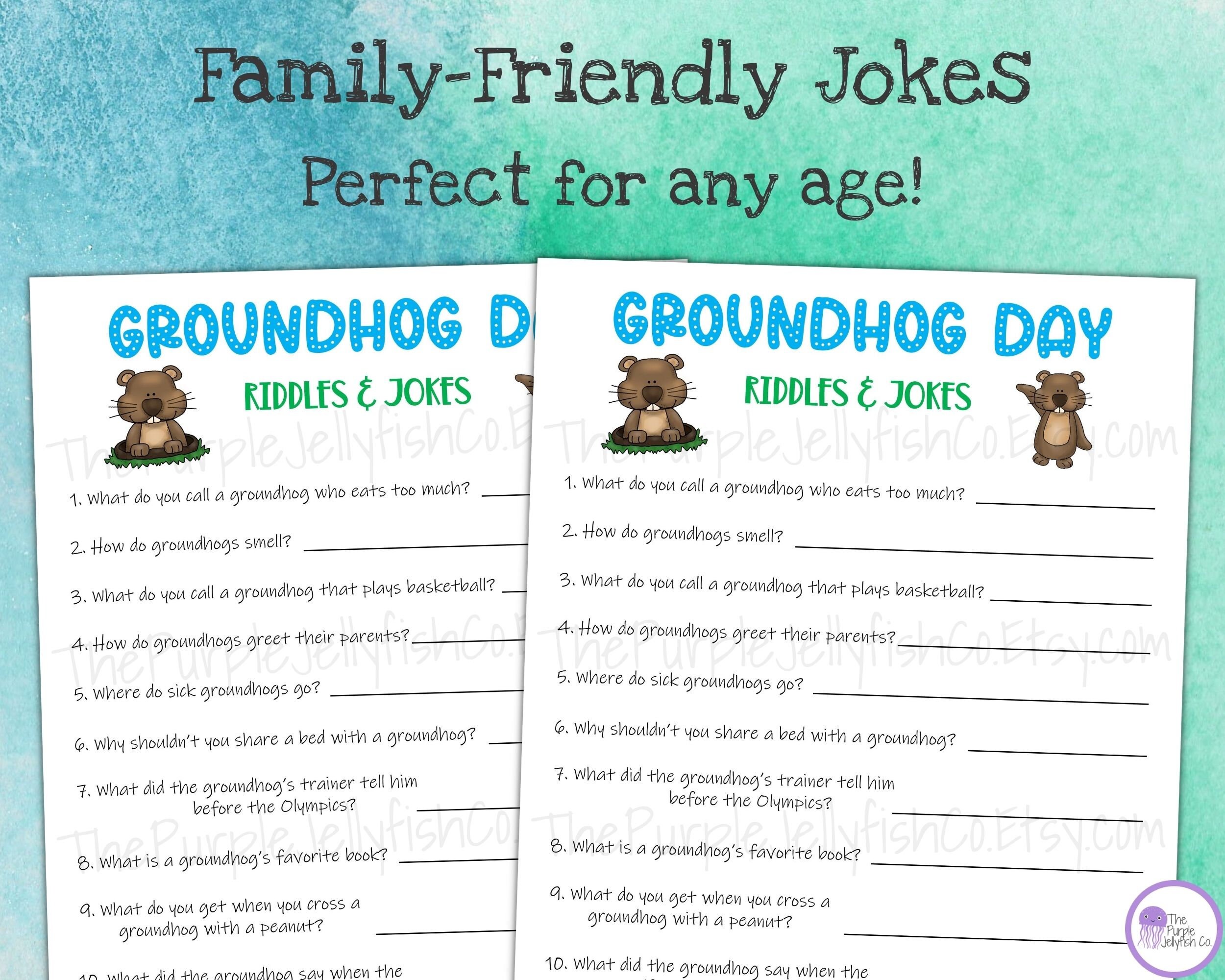 Groundhog Day Jokes, Printable Game for Groundhog Day, Groundhog ...