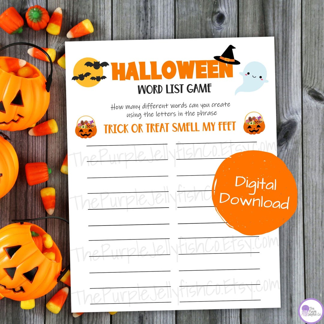 Halloween Word Unscramble Printable Halloween Game for Kids Teens ...