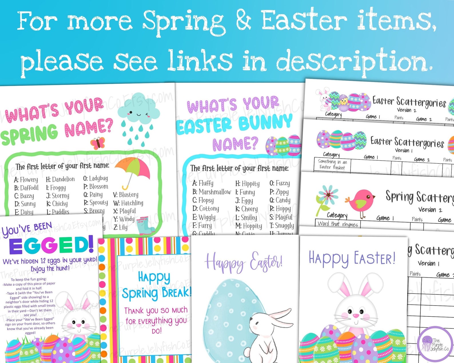 Spring A to Z Game, Printable Spring Game for Kids & Adults, Easter A-Z ...