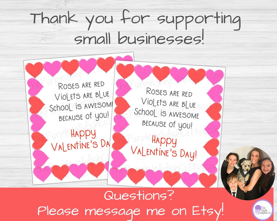 Valentines From Teacher to Student Valentines Cards Printable ...