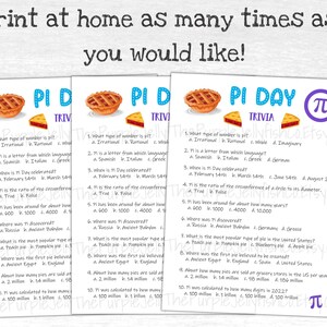 Pi Day Trivia Game for Kids and Adults, Printable Pi Day Activity, Pi ...
