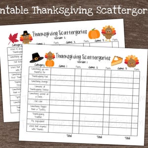 Thanksgiving Scattergories Game Printable, Fun Thanksgiving Game for ...