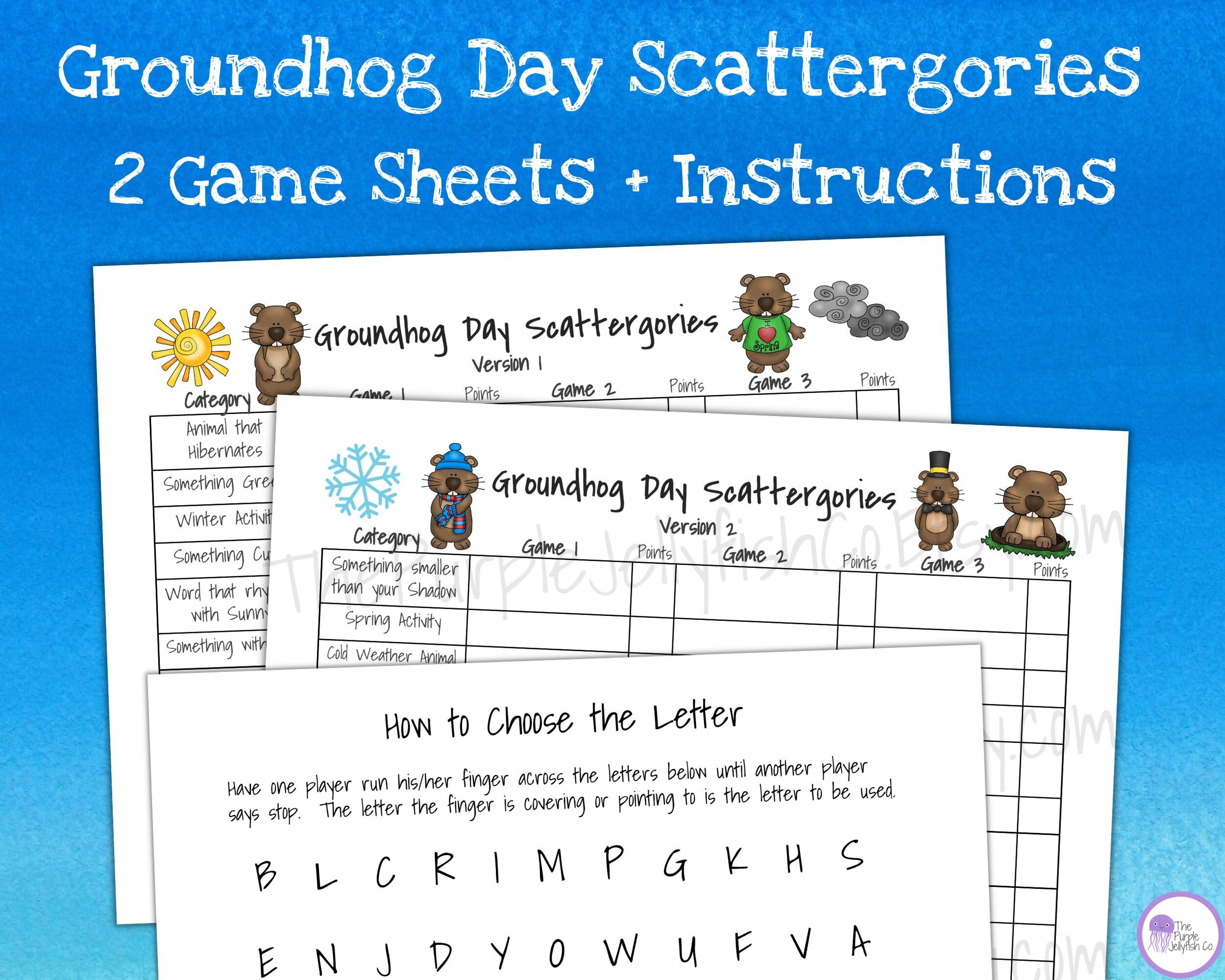 Groundhog Day Game Bundle, Groundhog Activities for Kids Printable ...