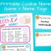 What's Your Cookie Name Game Sign and Name Tags, Cookies and Milk ...