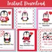 Penguin Valentine Cards for Kids, Printable Valentines for Classroom ...