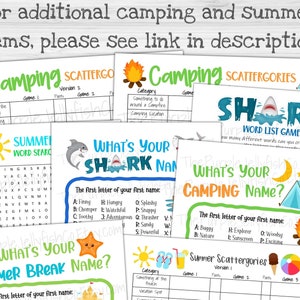 Camping Word Scramble, Kids Camping Activity, Camping Game for Kids ...