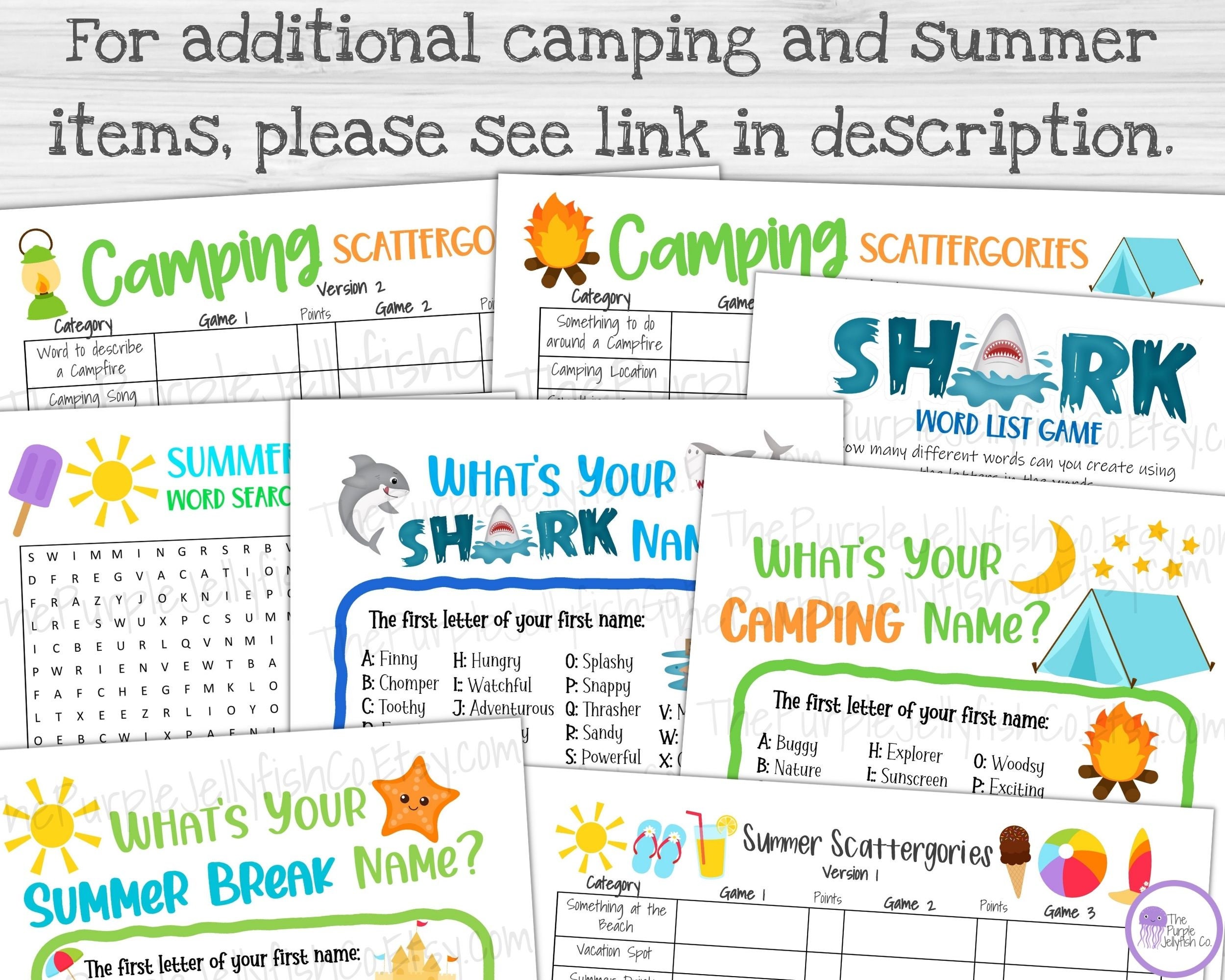 Camping Word Scramble, Kids Camping Activity, Camping Game for Kids ...