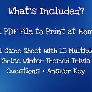 Winter Trivia Game, Printable Winter Games for Kids & Adults, Holiday ...