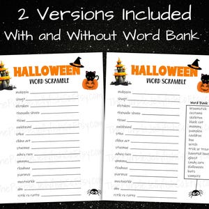 Halloween Word Scramble, Printable Halloween Activity for Kids & Adults ...