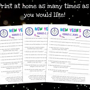 New Years Jokes for Kids, Printable New Years Eve Games, New Years ...