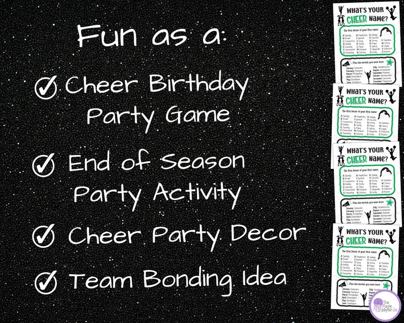 Cheer Name Sign and Name Tags, Cheer Party Game Printable, What's Your ...