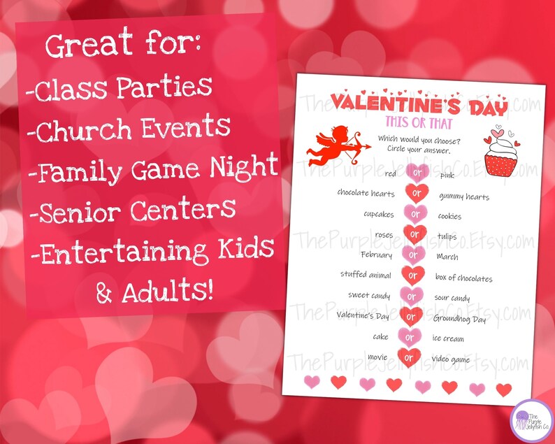 Valentines This or That Game Printable, Valentines Day Would You Rather ...