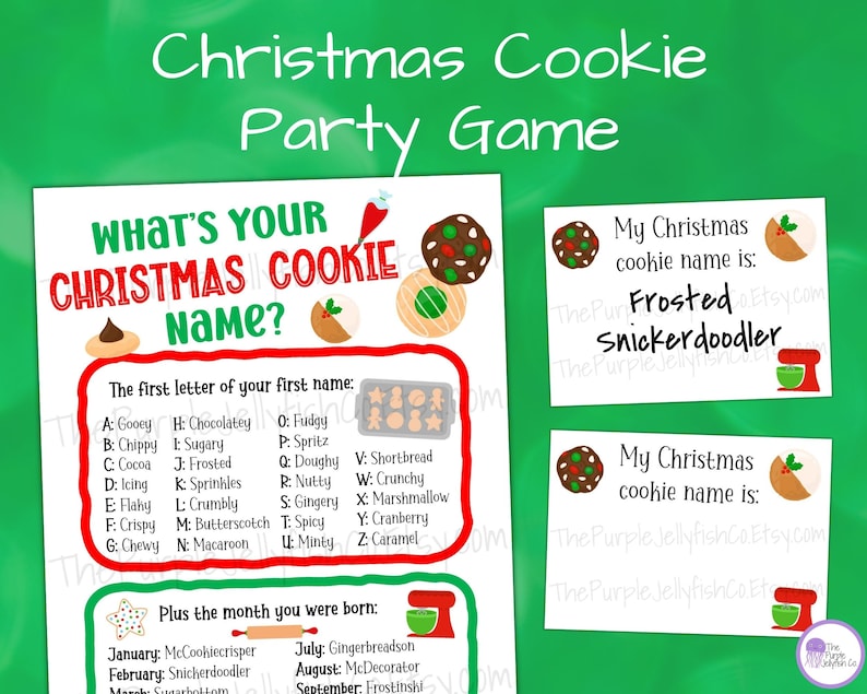 Christmas Cookie Game Printable, Christmas Cookie Decorating Party ...