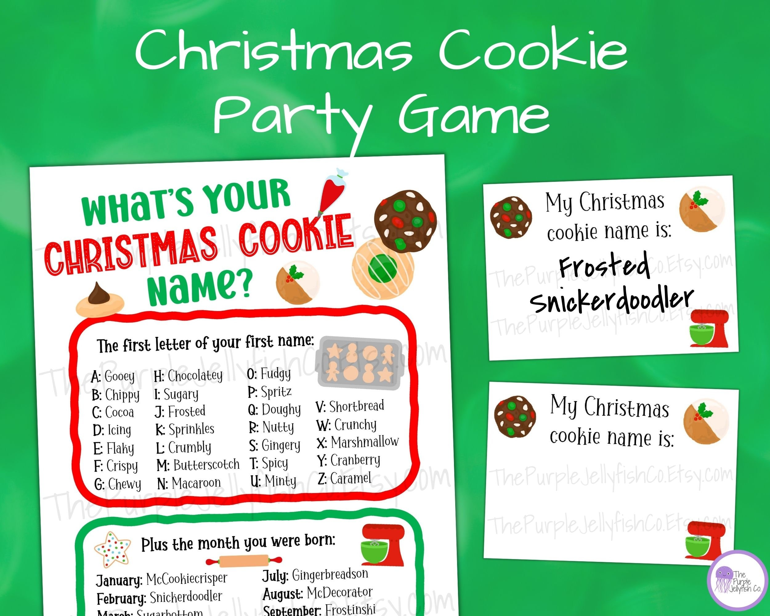 Christmas Cookie Game Printable, Christmas Cookie Decorating Party ...